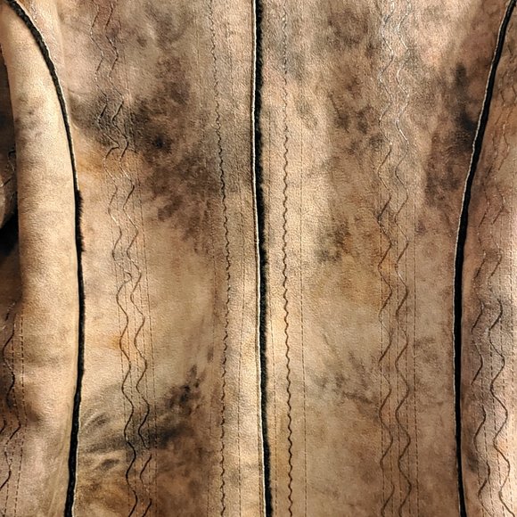 Montanaco | Jackets & Coats | Womens Suede Faux Fur Button Up Coat ...